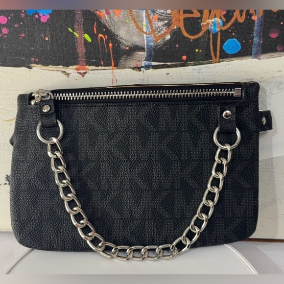 Michael Kors | Bags | Michael Kors Black Chain Belt Bag | Poshmark